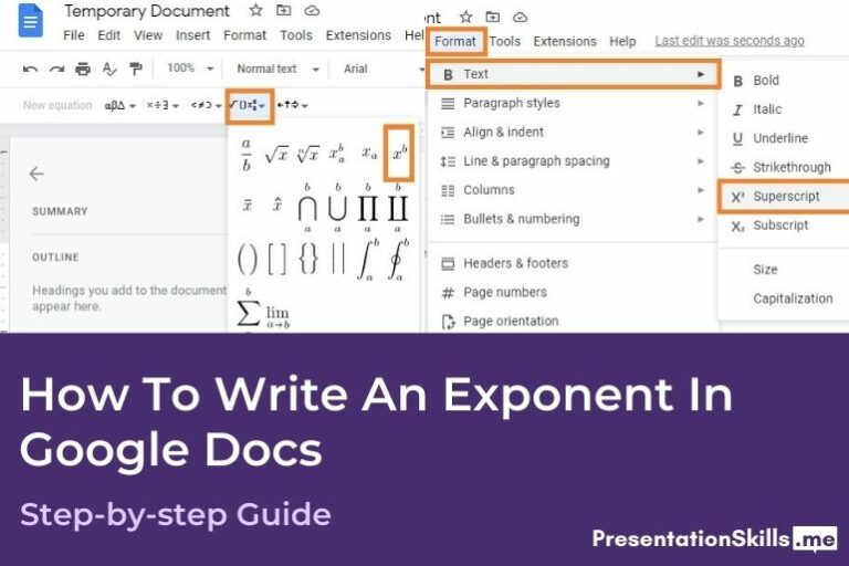 How To Write An Exponent In Google Docs - PresentationSkills.me