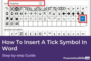 How To Insert A Tick Symbol In Word - PresentationSkills.me