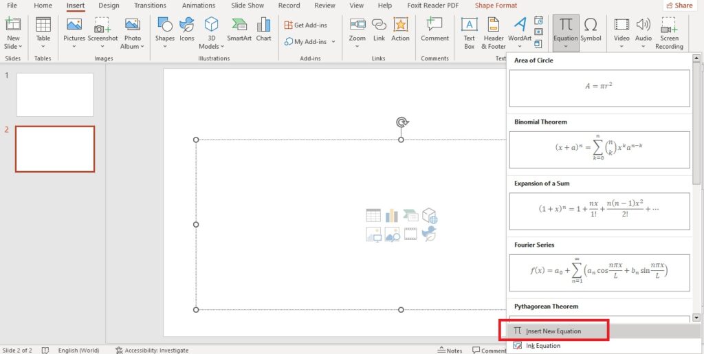How To Insert An Equation In Powerpoint PresentationSkills me