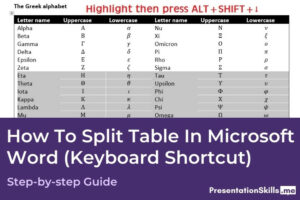 How To Split Table In Microsoft Word (Keyboard Shortcut ...